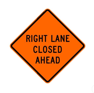 "Right Lane Closed Ahead" 48" Roll Up Traffic Sign – Ultimate Tool & Safety
